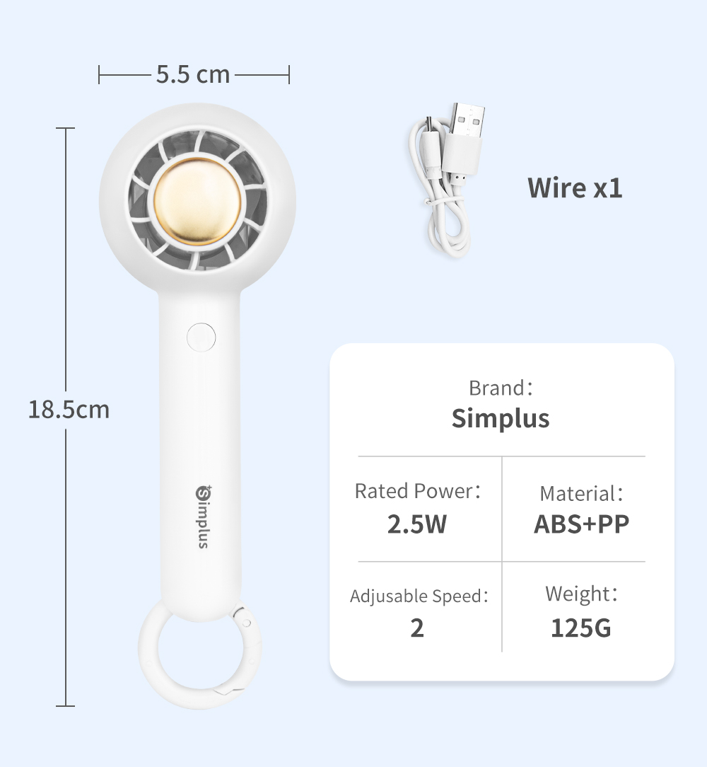 Simplus Mini Fan Rechargeable Ultra-Quiet USB Fan | Shopee Philippines