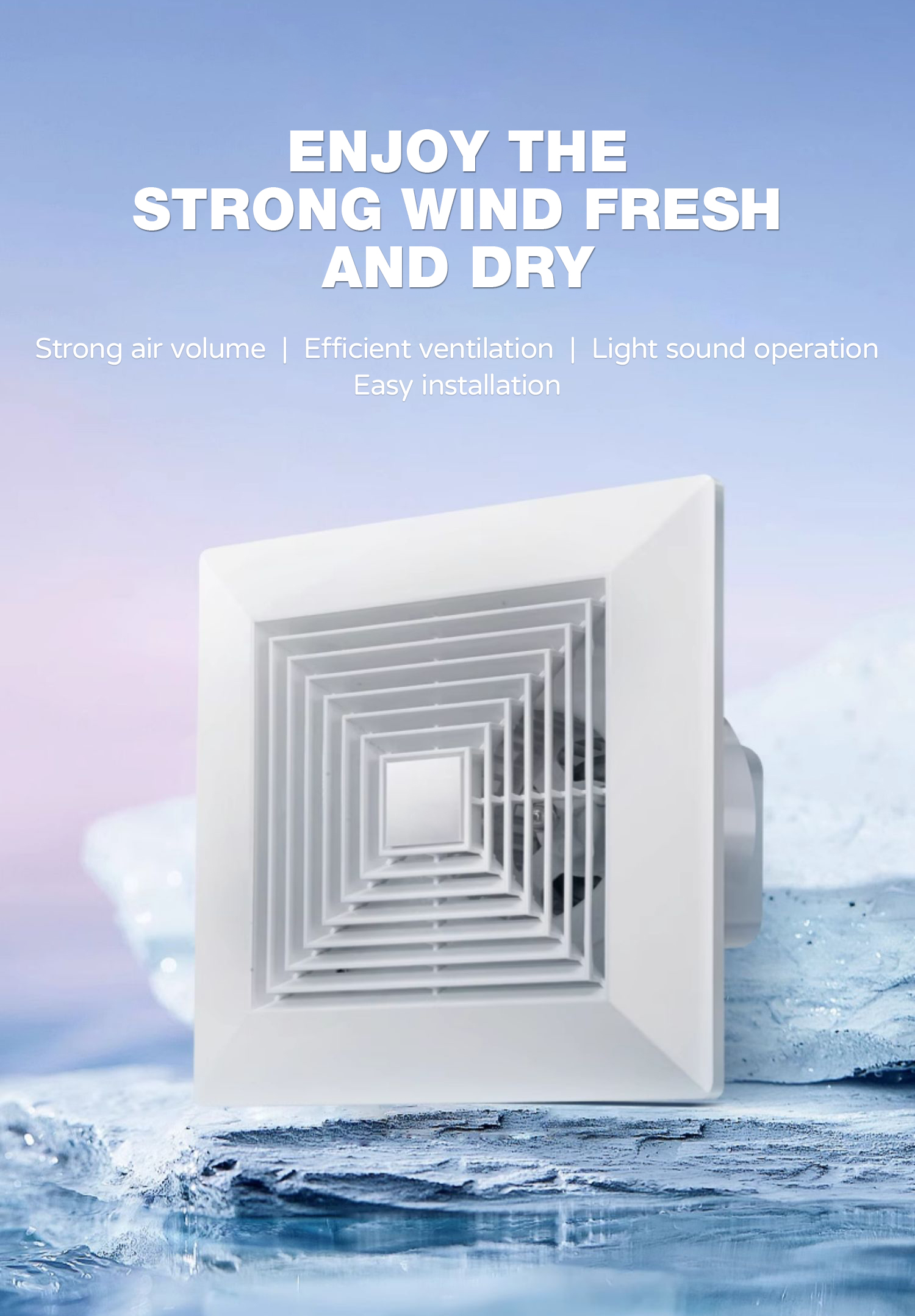 Exhaust fan super silent ceiling large suction louver ventilation ...