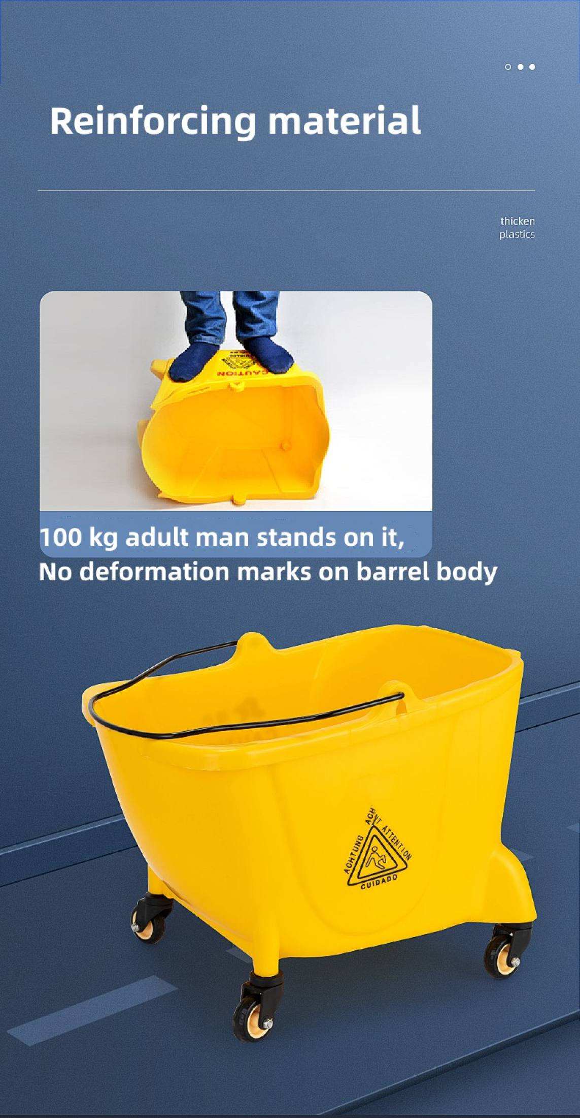 20L 36L Mop Bucket Squeezer Heavy Duty Rubber roller Thickened Cleaning ...
