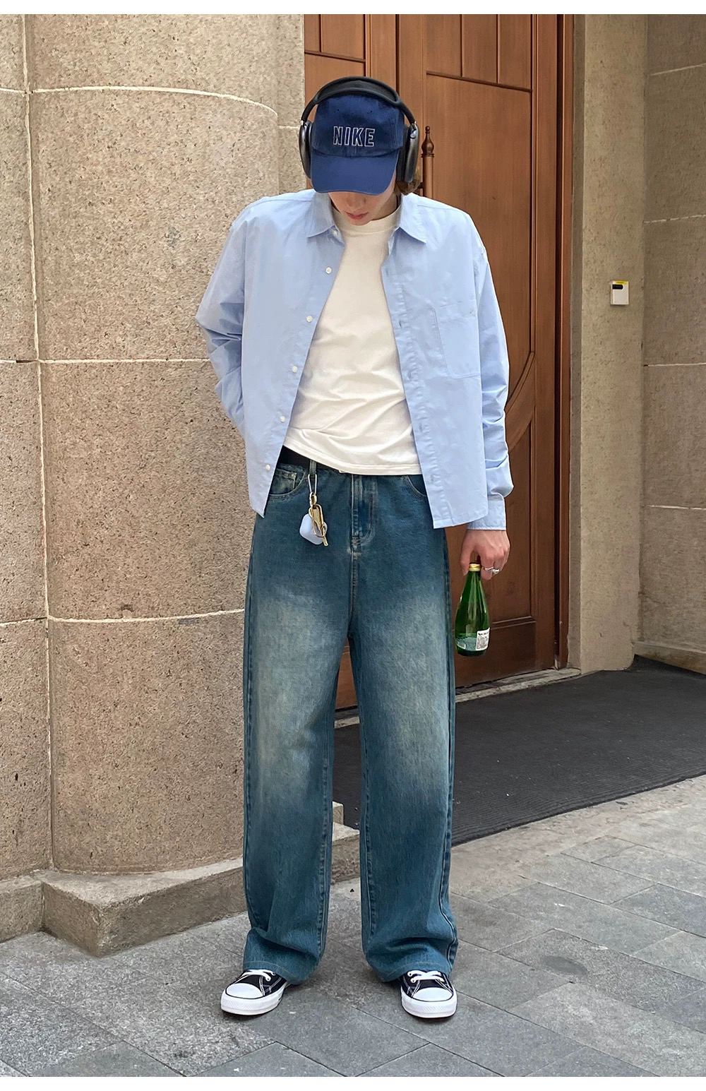 Mannered by HUILISHI Boxy Cropped Long Sleeve Polo Unisex Cotton Plain ...