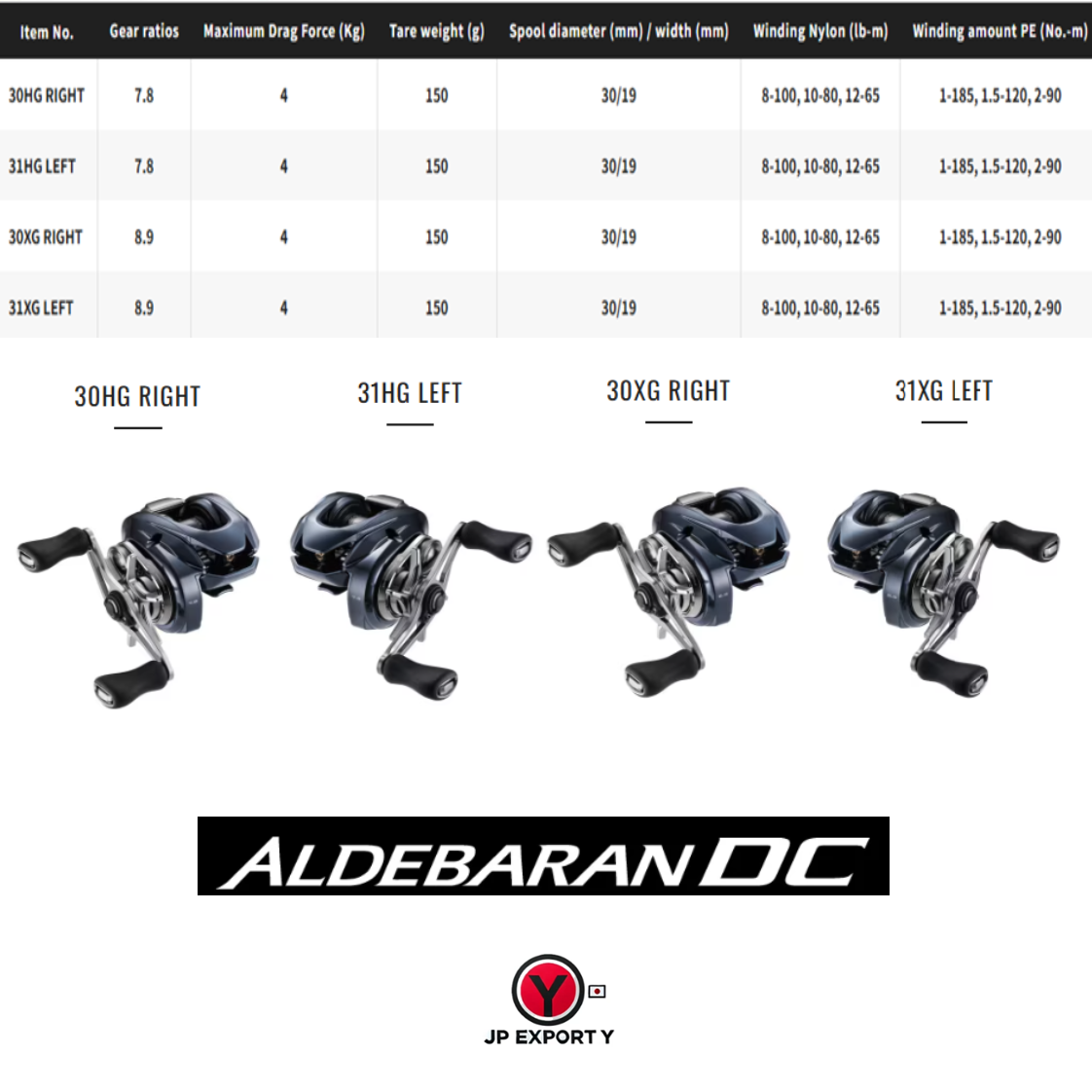 Shimano 25'ALDEBARAN DC HG/XG right and left hand drive types made in ...