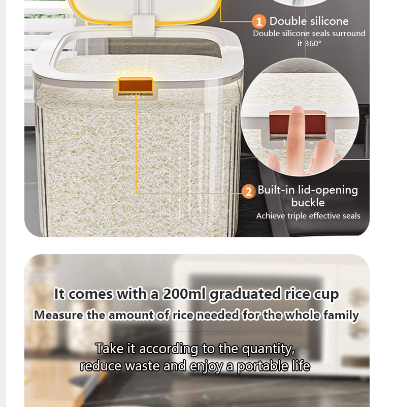 5/10/15KGMetered Rice Dispenser Insect Proof Moisture Proof Food ...