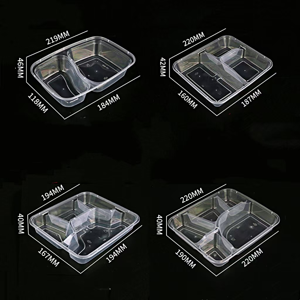 150pcs bento box disposable microwaveable bento lunch box with lid tray ...