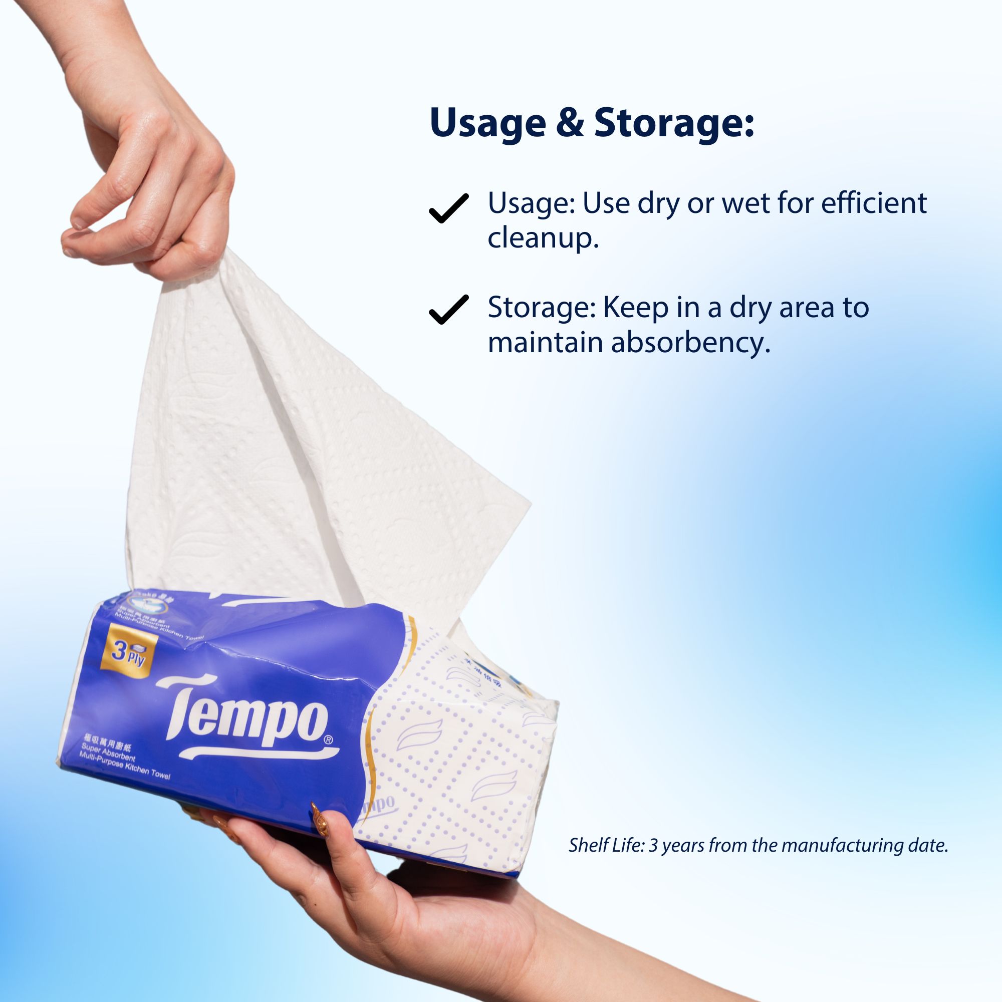 Tempo SP Kitchen Towels (3-Ply, 3 Packs x 60 Sheets) | Shopee Philippines