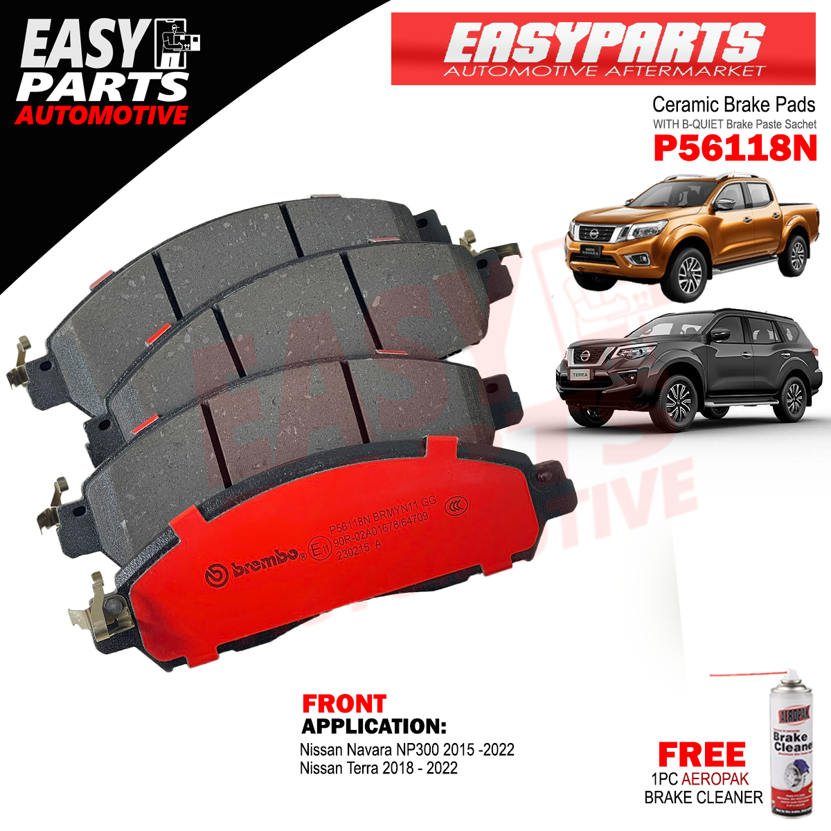 Brembo Brake Pads P56118N Nis. Navara NP300, Terra 4x2 Front | Shopee ...