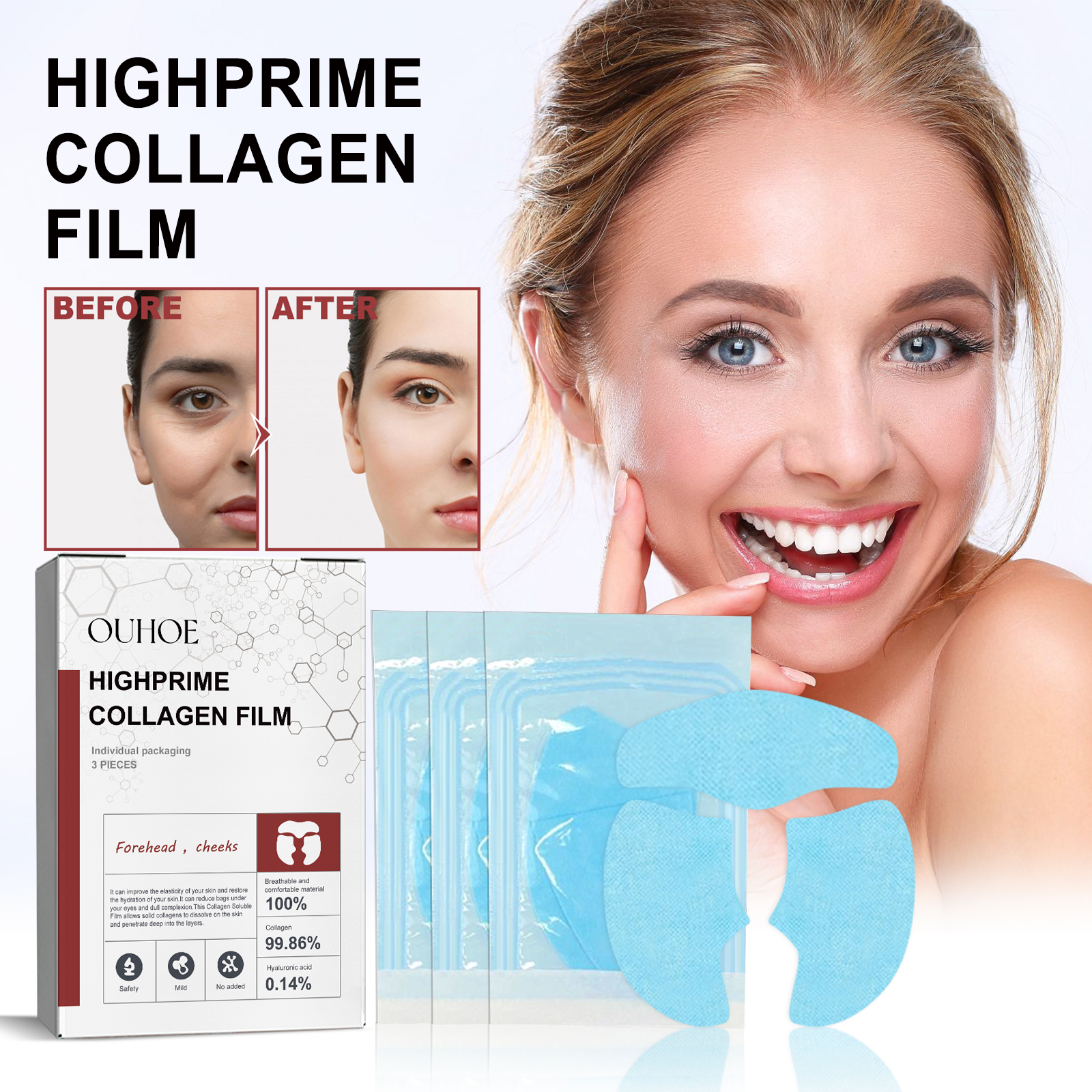 OUHOE Collagen Face Mask Set for Skin Firming and Hydration with Anti ...