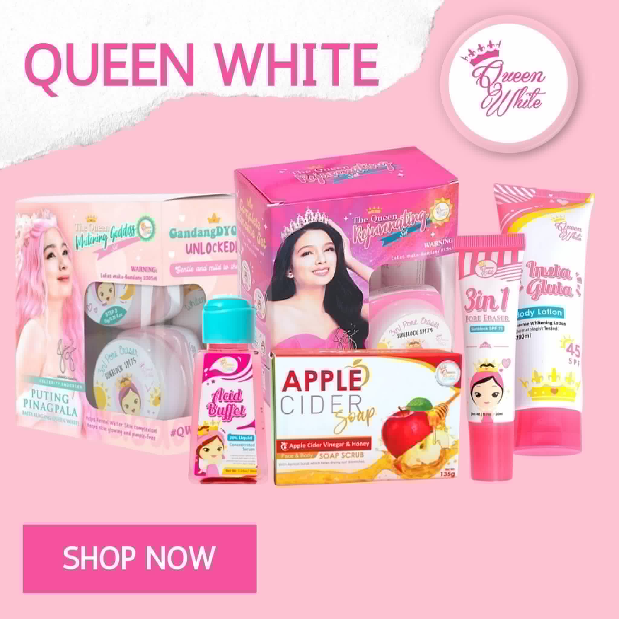 QUEEN WHITE | Whitening Goddess Set, Rejuv Set, Insta Gluta Lotion ...
