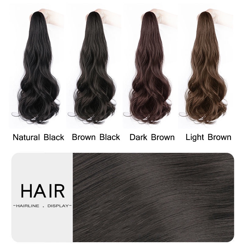 55CM Long Curly Grab Wig Hair Extensions Ponytail Wigs Natural Wigs ...