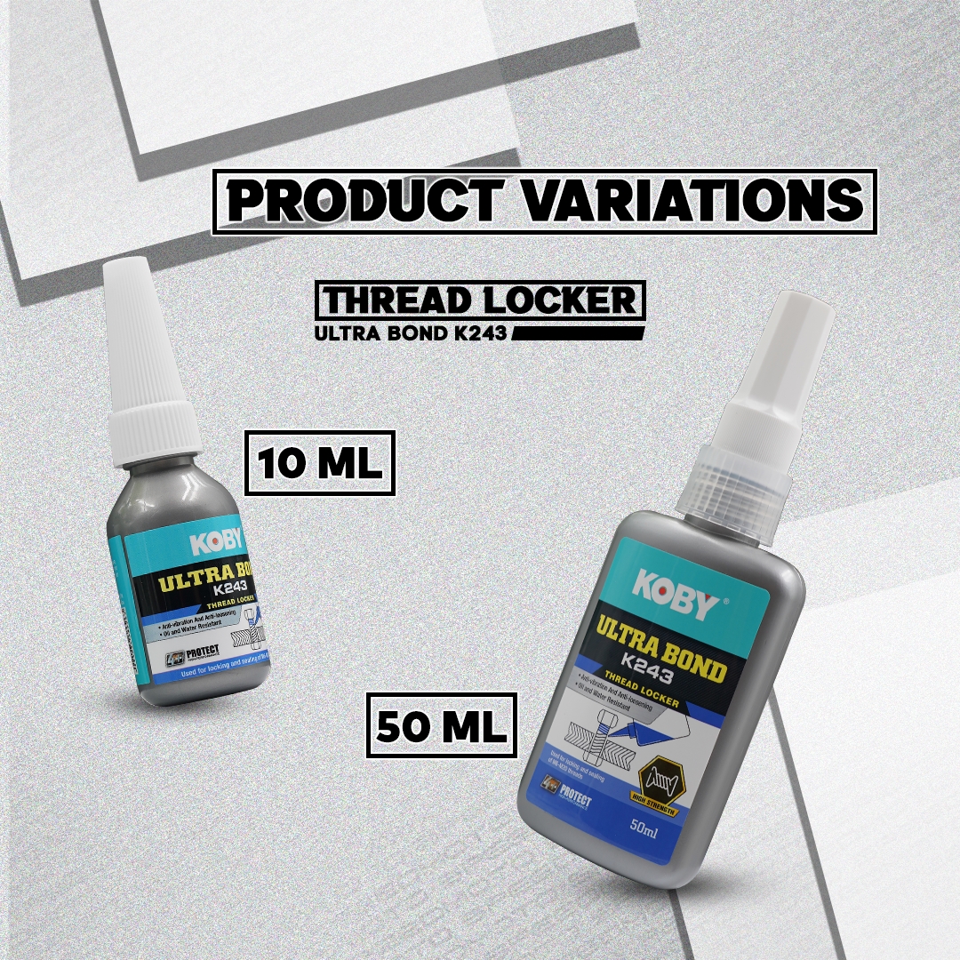 KOBY ULTRA BOND K243 THREAD LOCKER HIGH-STRENGTH SCREW LOCK ADHESIVE ...