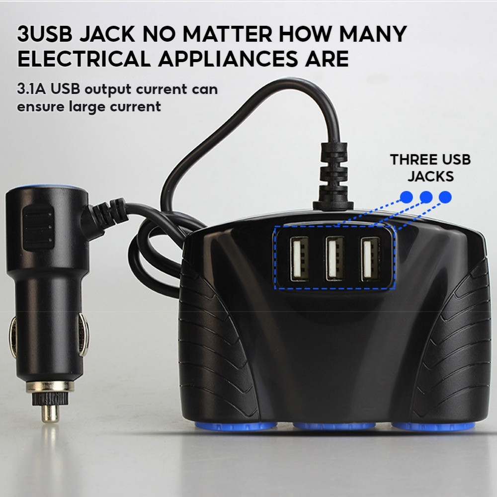 6 in 1 Car Charger Multi-function Splitter 3 Ports Integrated 3 High ...