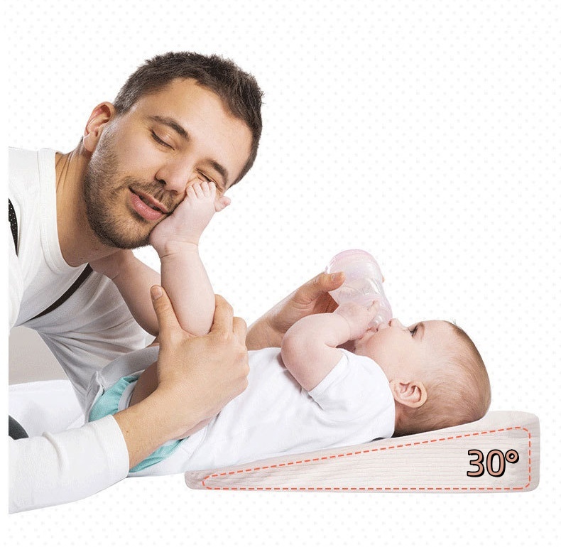Baby Anti-spitting Up 30° Slope Pad 2-in-1 Newborn Slope Feeding Pillow ...