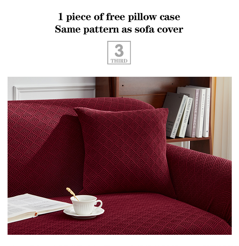 Thick Armless Sofa Cover Jacquard Craft Seat Cover Regular L Shape ...