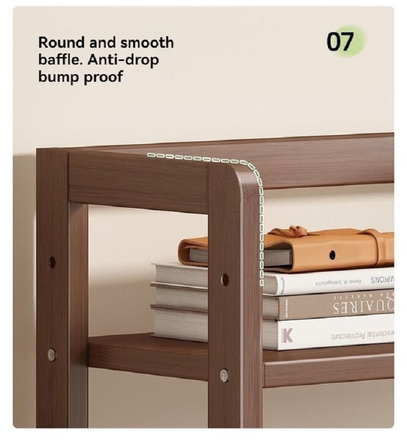 Wooden Storage Desk Rack 2-layer Rack Stand Assemble Wood Shelf Storage ...