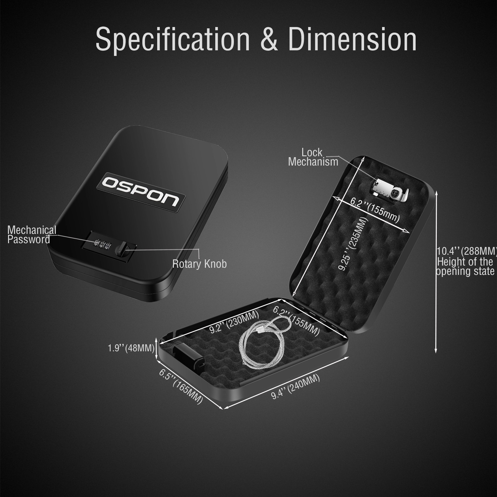 【Ship in 1 day】password portable car safe box for money and documents ...