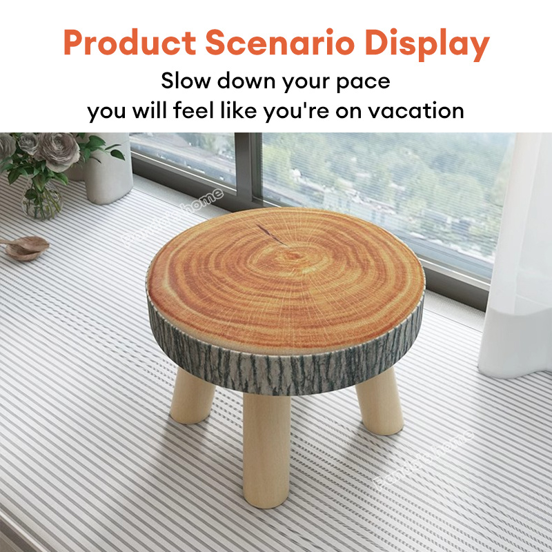 Stool Chair With 4 solid wood legs small stool children cute shoe stool ...