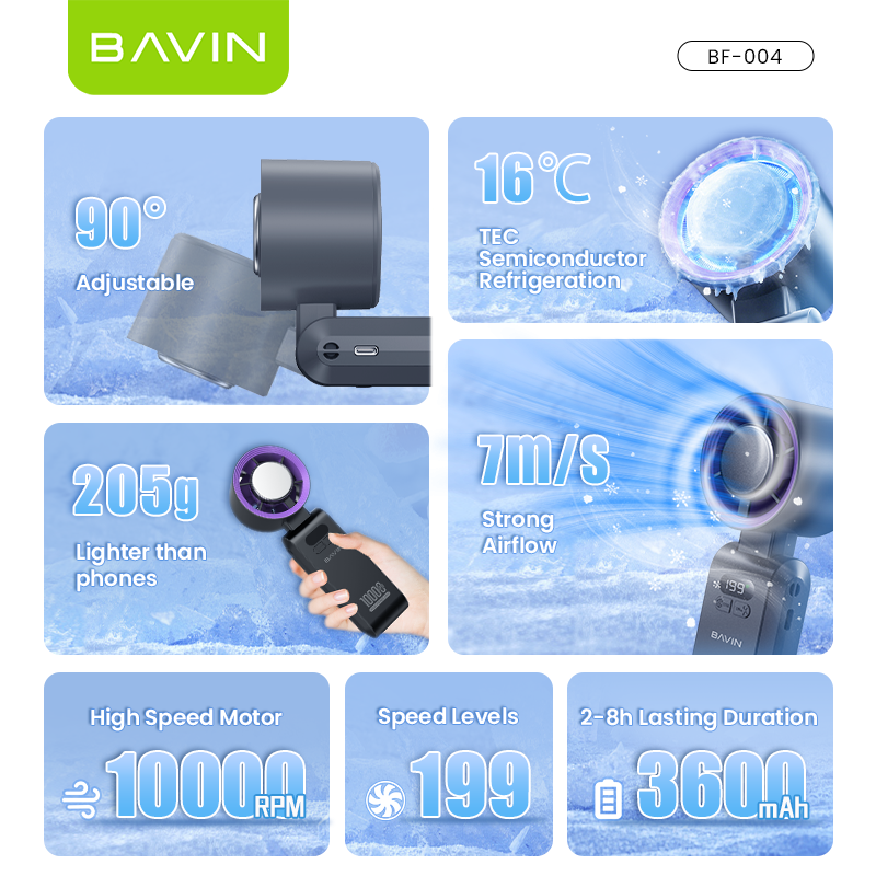 BAVIN BF004 Mini Foldable Turbo Refrigeration Cooling Handheld Portable ...