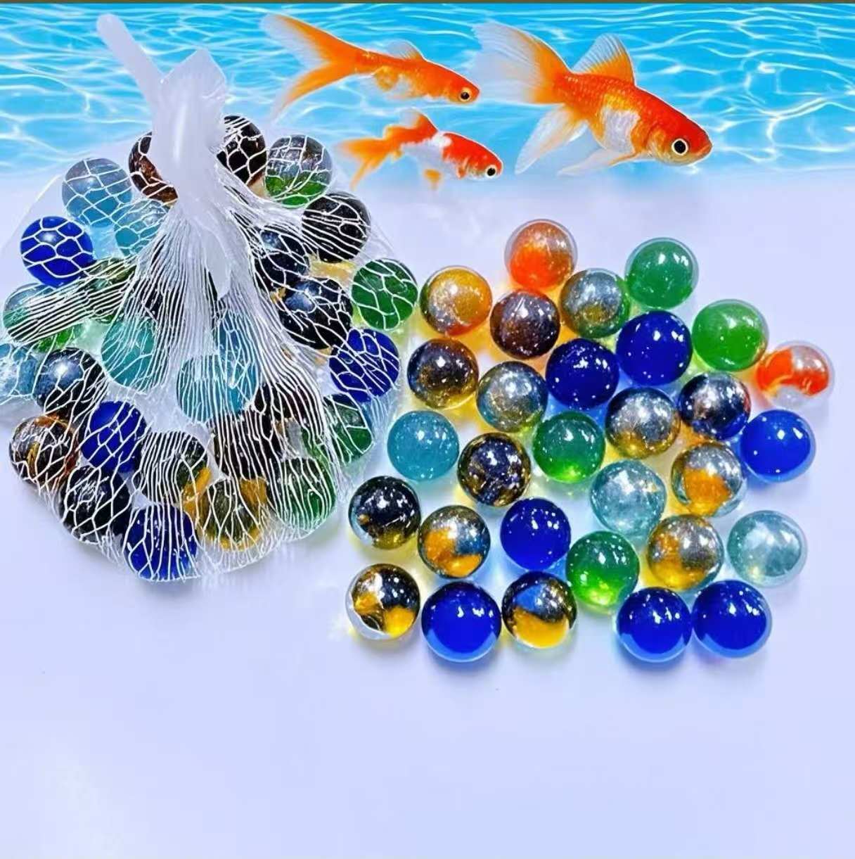 Flat 50pcs glass cobblestone marble slab Jolen Toys/Aquarium ...