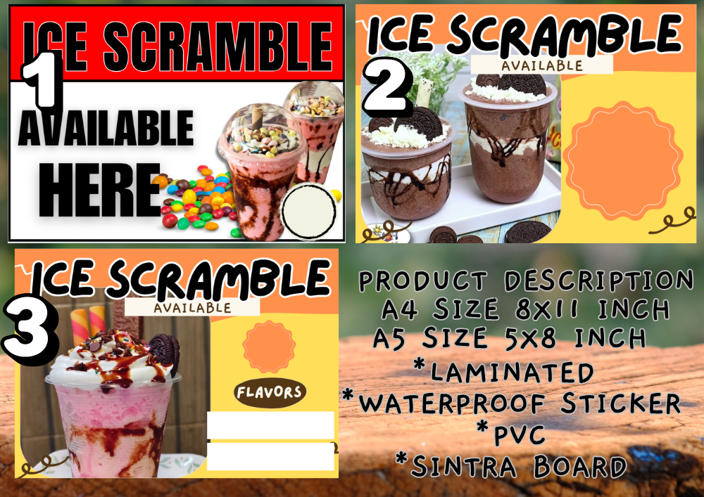 Meryenda Signage for Business - Ice Scramble | Iskrambol Laminated ...
