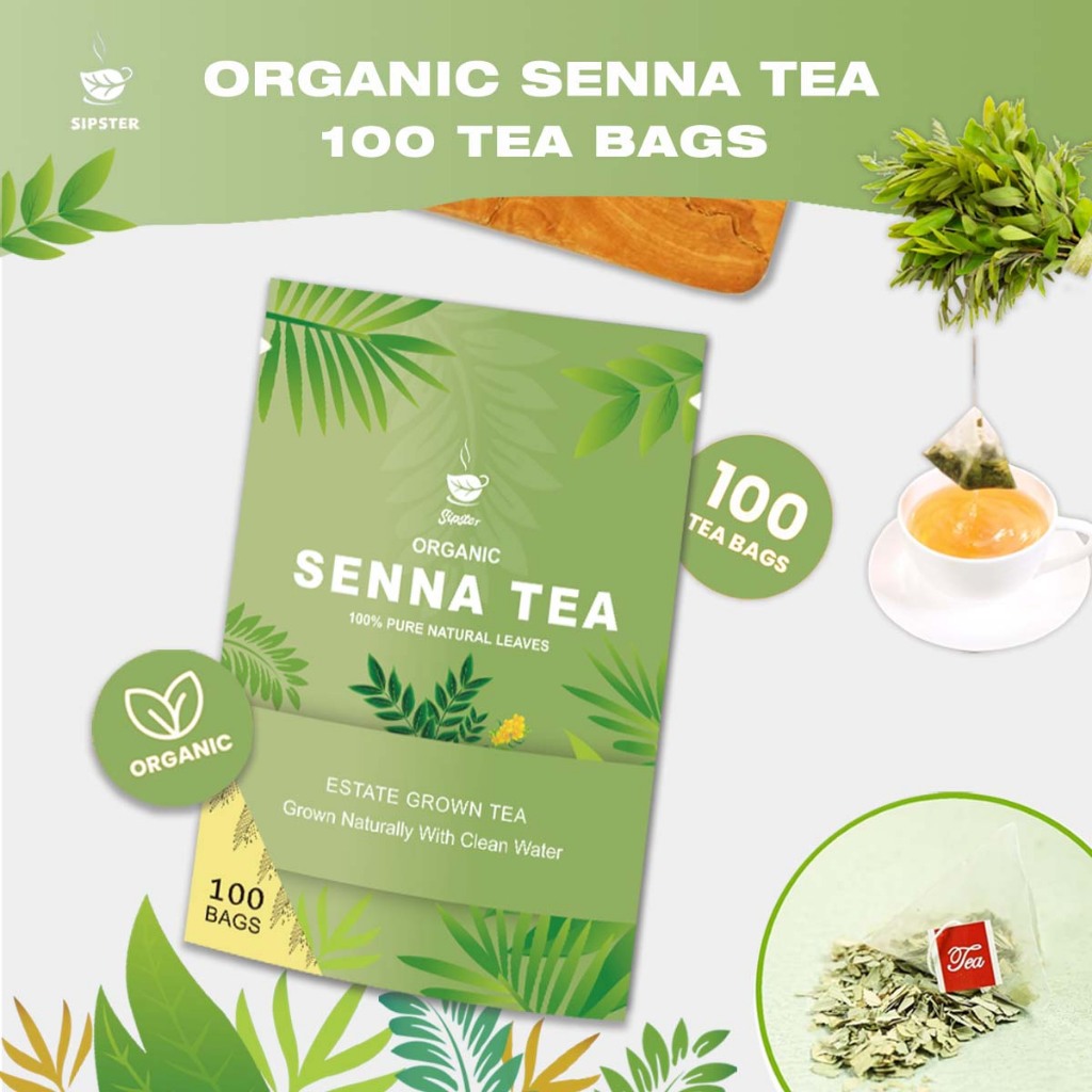 Sipster Senna Tea Organic Herbal Slimming Tea 100 TeaBags Gentle ...