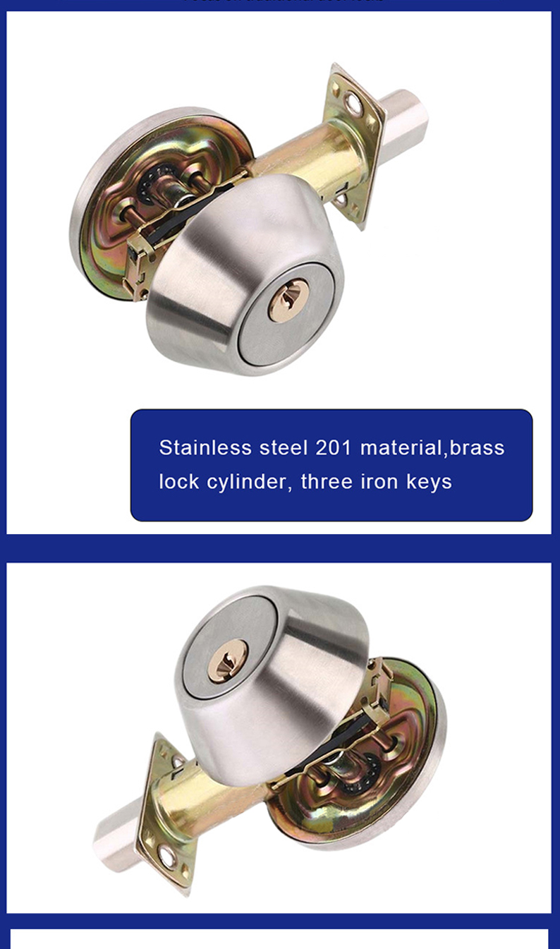 Stainless Single Or Double Deadbolt Door Lock Set Single Cylinder (With ...