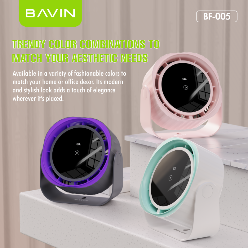 BAVIN BF005 3600mAh High Speed Rechargeable Power Cooling Desktop Fan ...