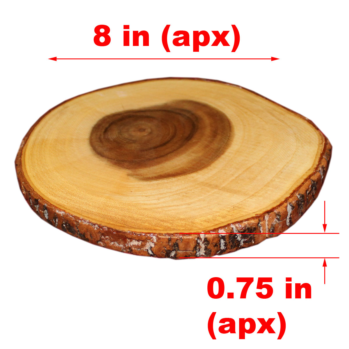 SANDERWOOD 2pcs / 4 pcs Wood Slice with Bark Cake Stand - 8 inches ...