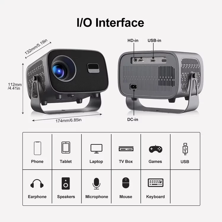 A10 Smart Projector 4K HD 15000 lumen Portable Projector Mini Projector ...