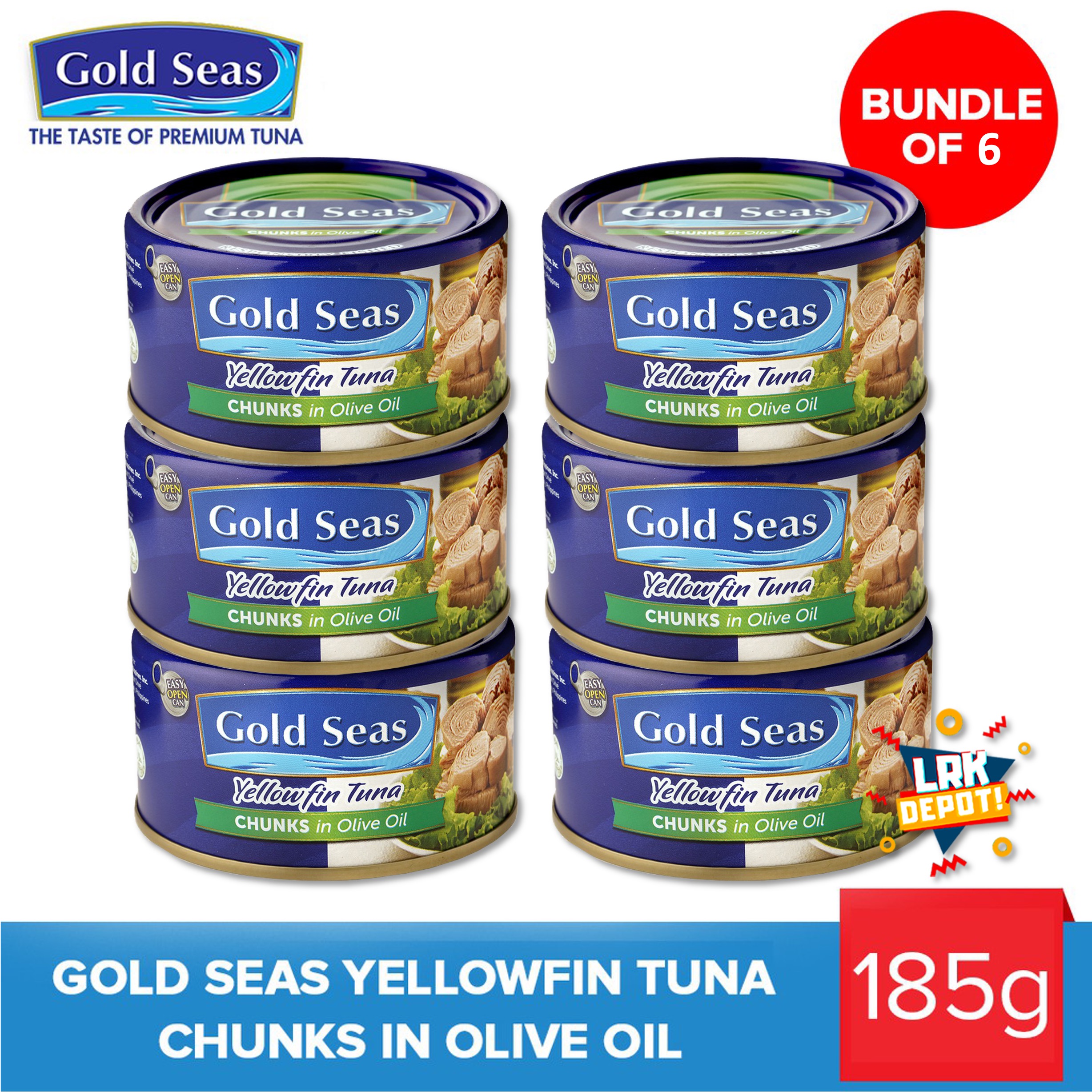 Gold Seas Yellowfin Tuna Chunks in Olive Oil 185g - Bundle [6 Cans ...