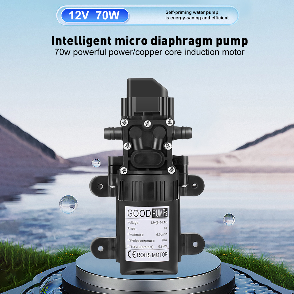 70W Dc 12V Electric Diaphragm Pump Automatic Switch 6L/Min High ...