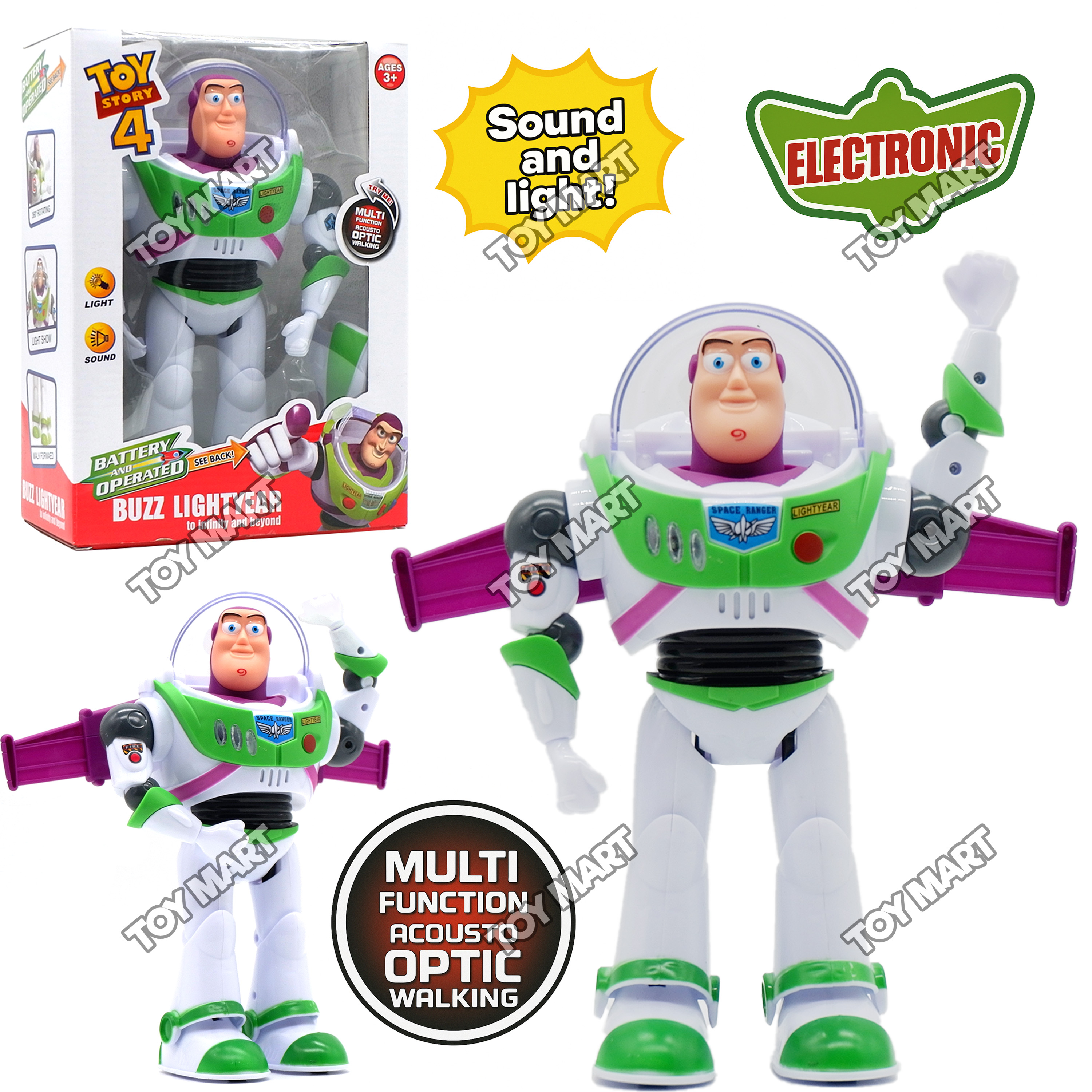 2025 Walking Buzz Lightyear Action Figure Toy Set Sound & Light Battery ...