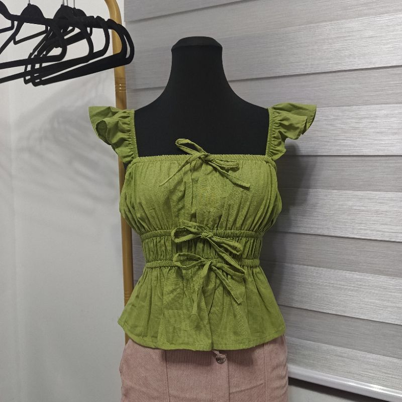 Sanina Womens | #5044/5106 Two Way Cotton Linen Coquette Ladies Crop ...