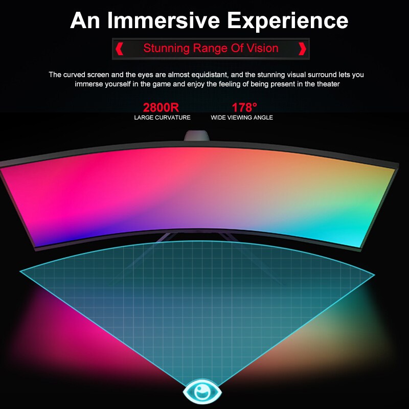 Expose Gaming Monitor curved 27 Inch Monitor 144HZ PC Monitor 24 Inch ...