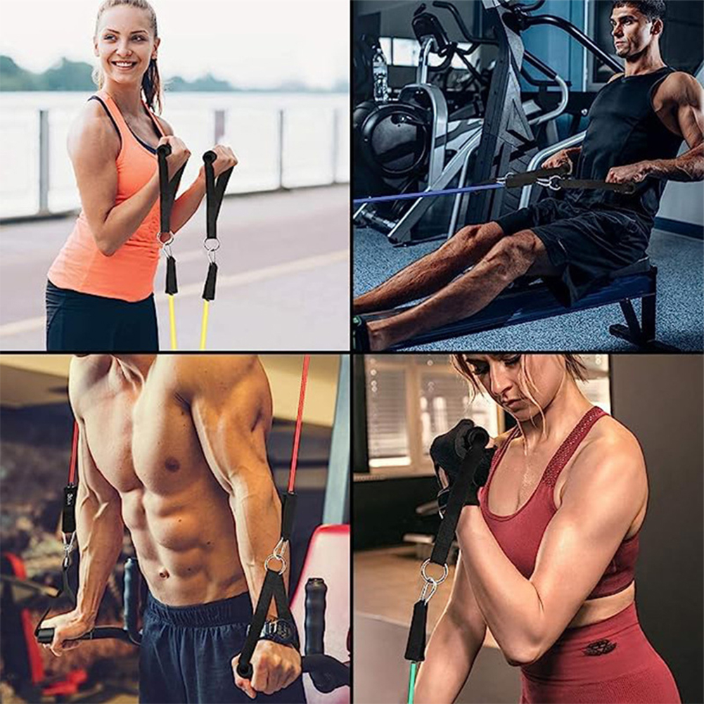 11 piece fitness tension rope set with adjustable elastic rope for ...