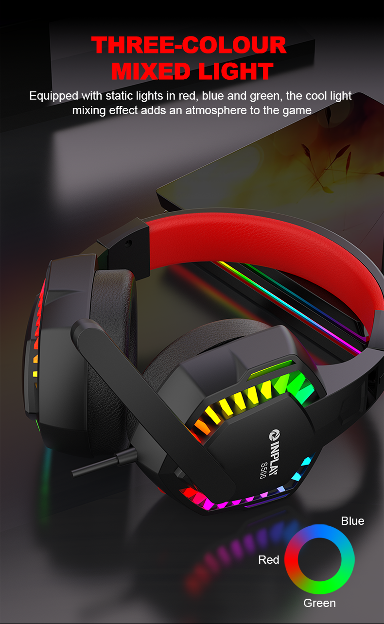 Inplay S500 Wired RGB Gaming Headset With Mic Surround Sound Over Ear ...