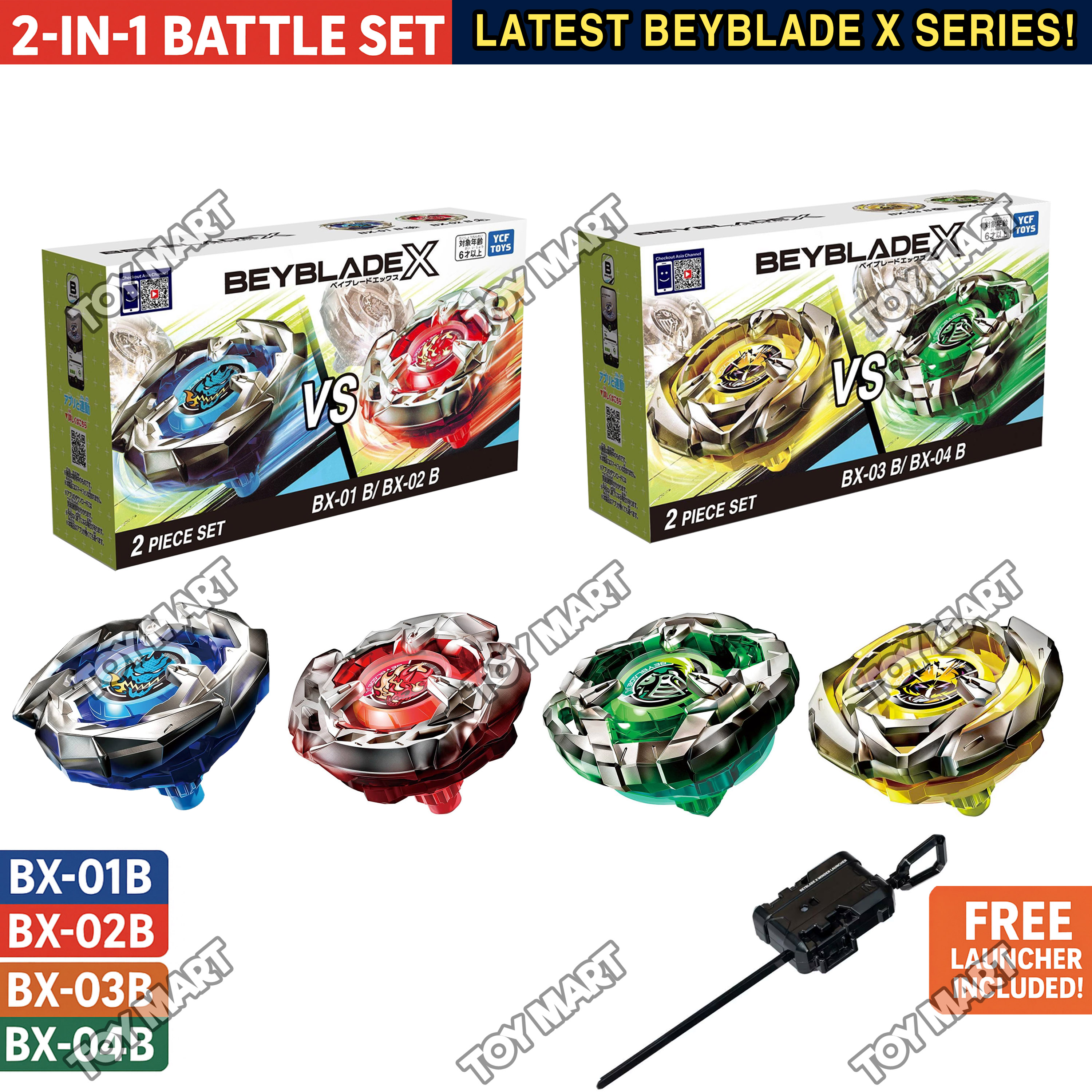 4 in 1 BEYBLADE X Battle Spinning Tops with Launcher Play Set 2025 High ...