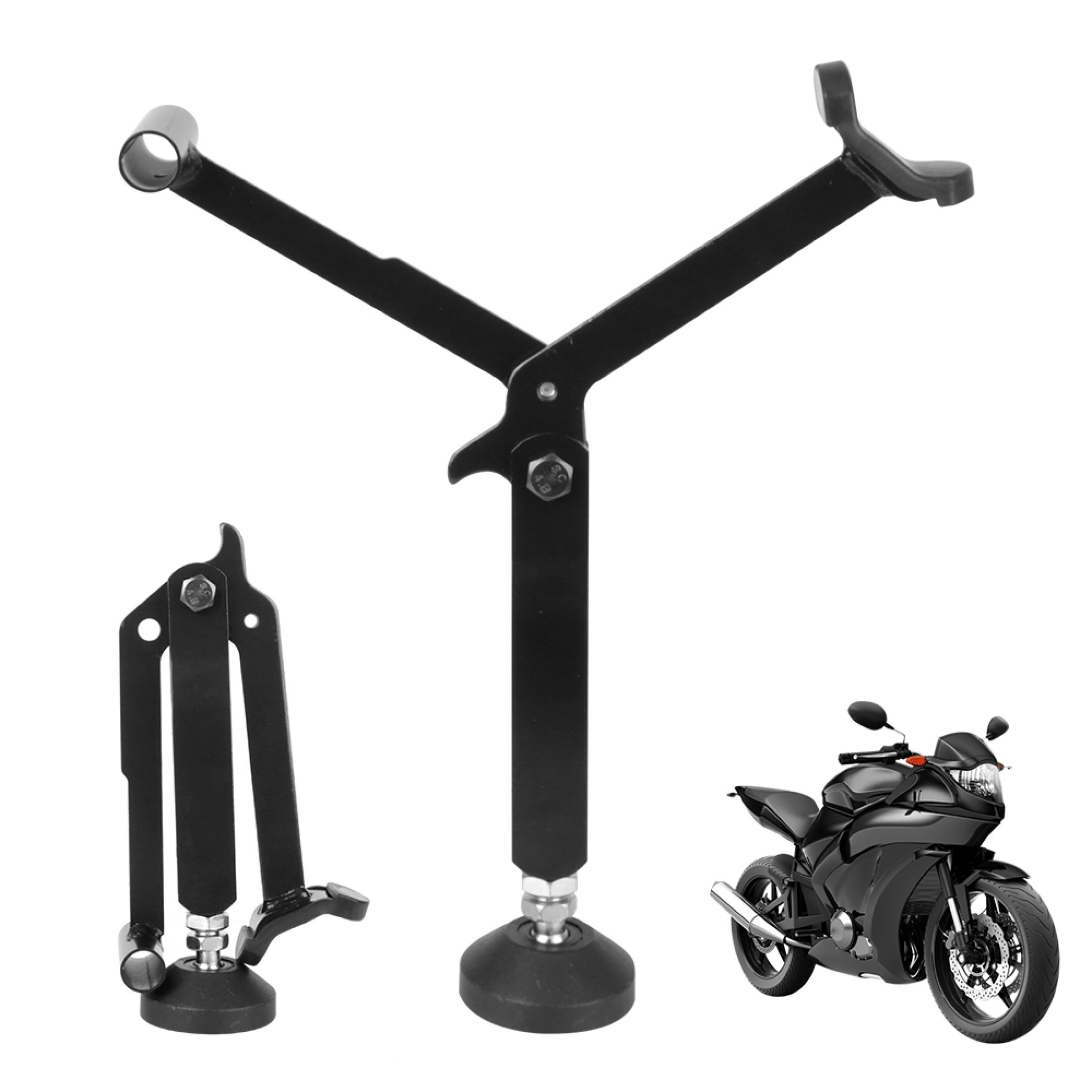 Foldable Motorcycle Wheel Support Side Stand Paddock Portable Lifting ...