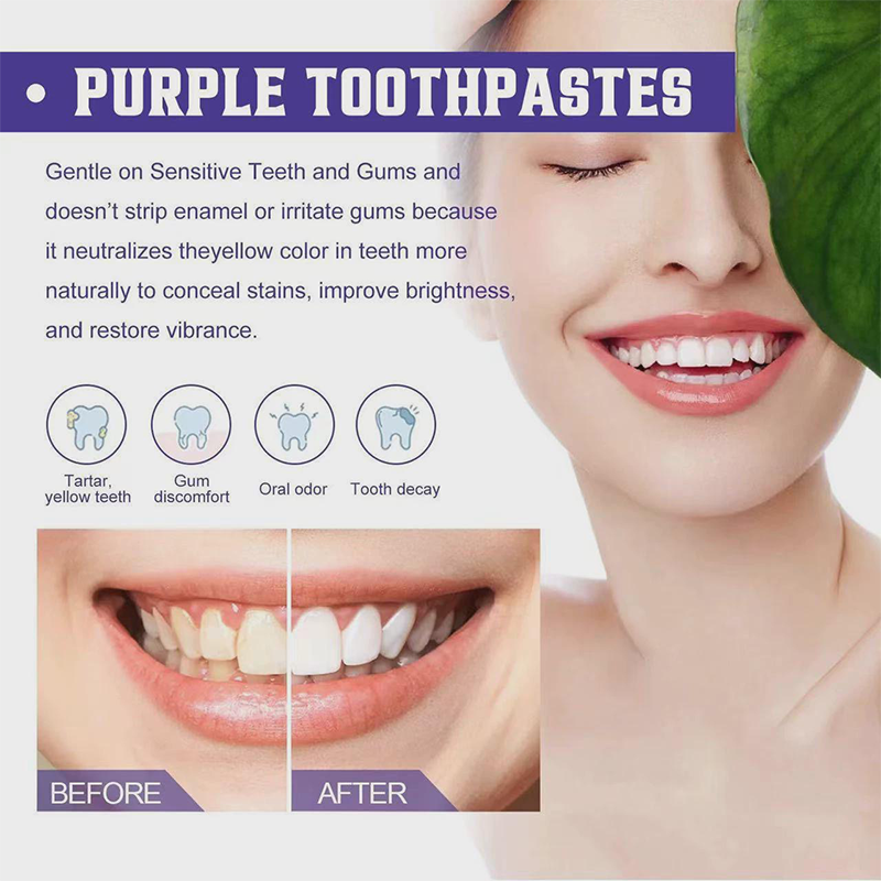 Hismiles Purple Toothpaste removes dental stains plaque cleans the ...