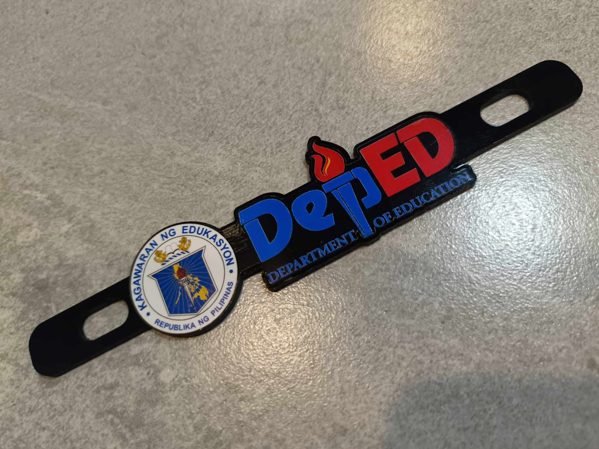 WECAST DEPED Motorcycle Plate Badge Acrylic-Based and Printed Sticker ...