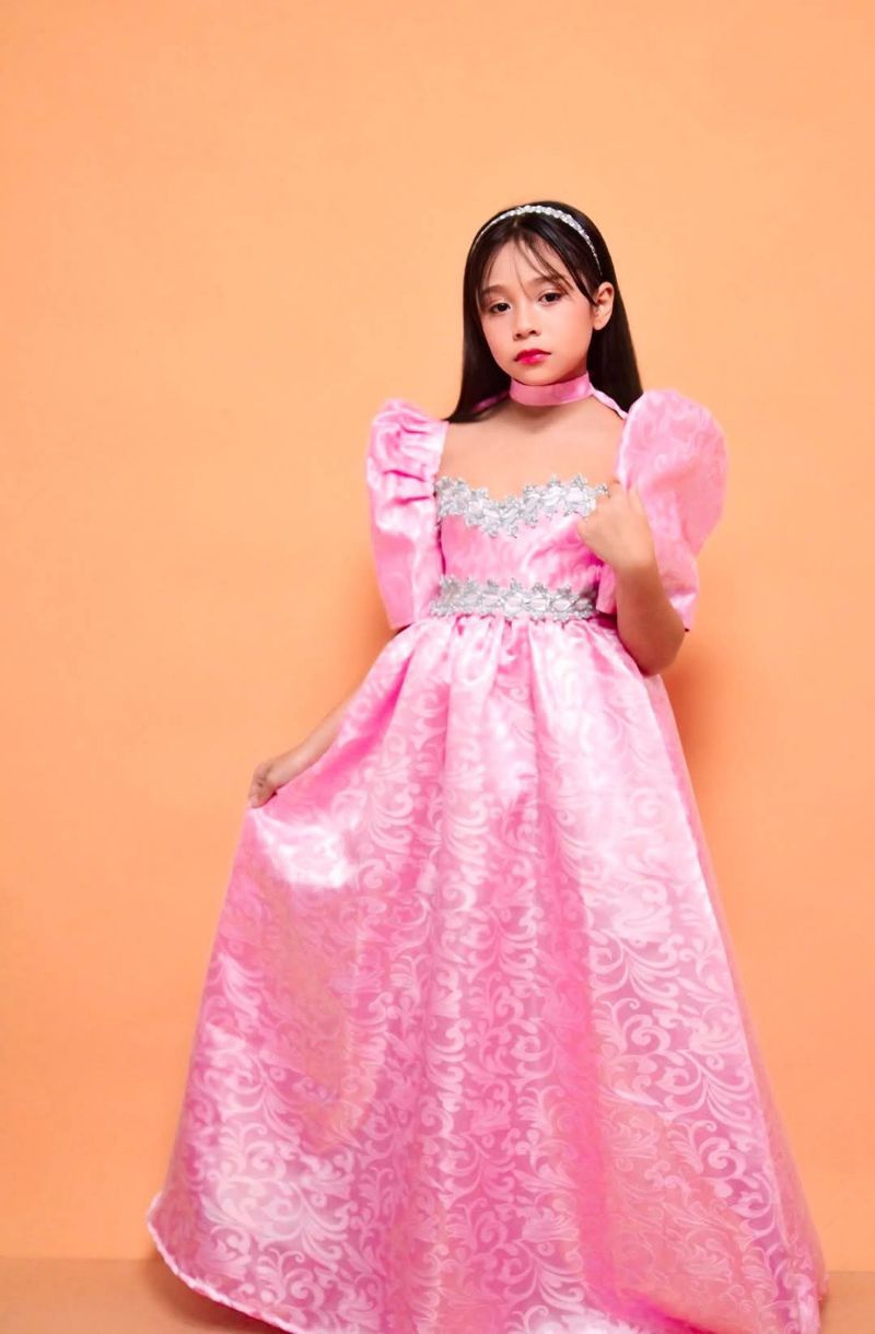 FILIPINIANA/SAGALA GOWN WITH DETACHEABLE SLEEVES FOR KIDS (4-9 YRS OLD ...
