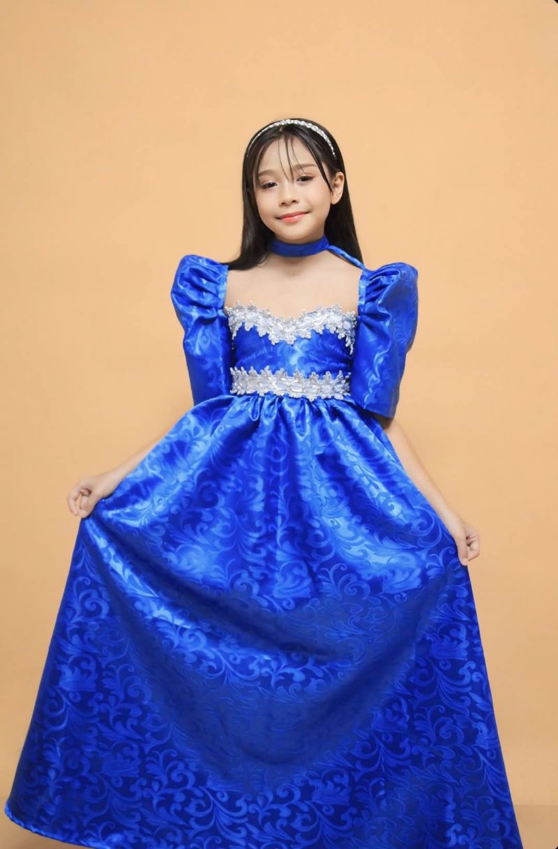 FILIPINIANA/SAGALA GOWN WITH DETACHEABLE SLEEVES FOR KIDS (4-9 YRS OLD ...