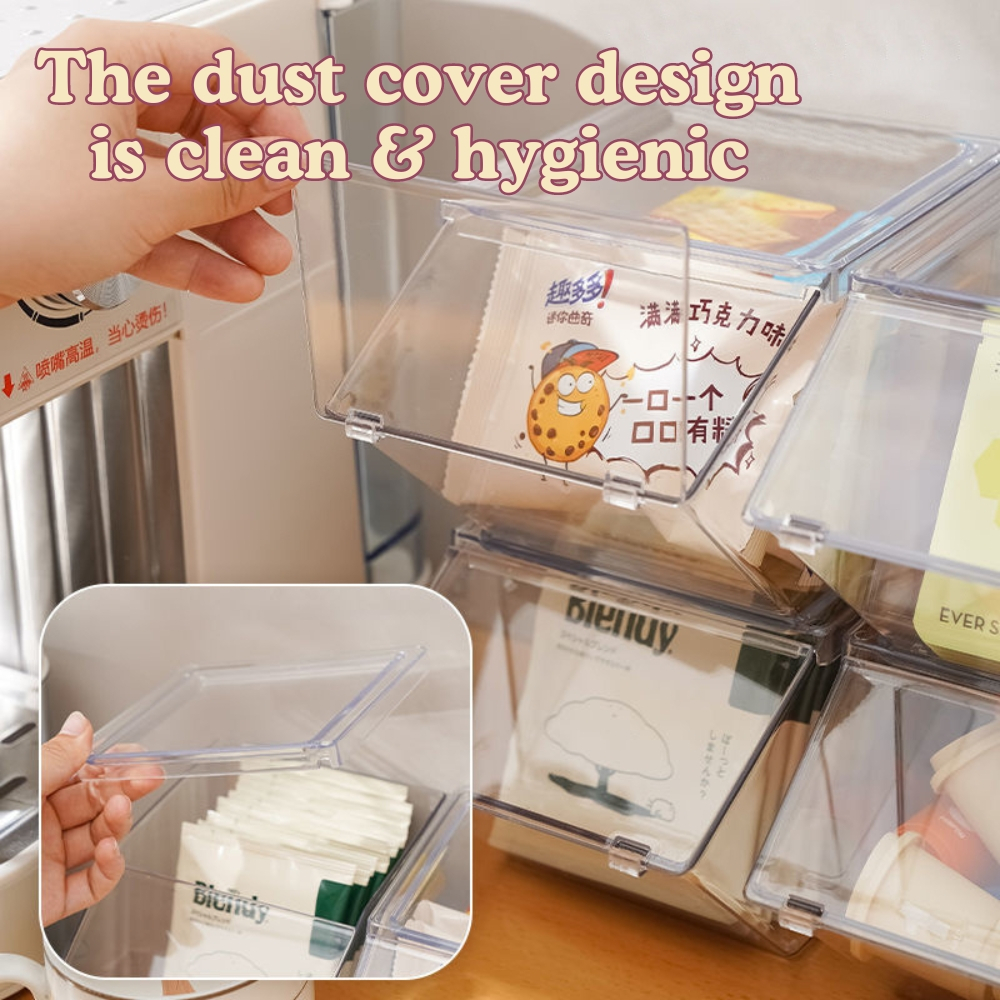 Clear Tea Bag Storage Container Stackable Coffee Sachet Organizer ...