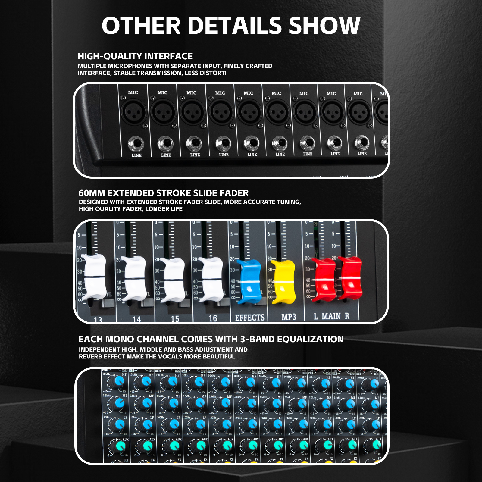 CT120S/160S 12/16 Channel Audio Mixer Sound Mixing Console with ...