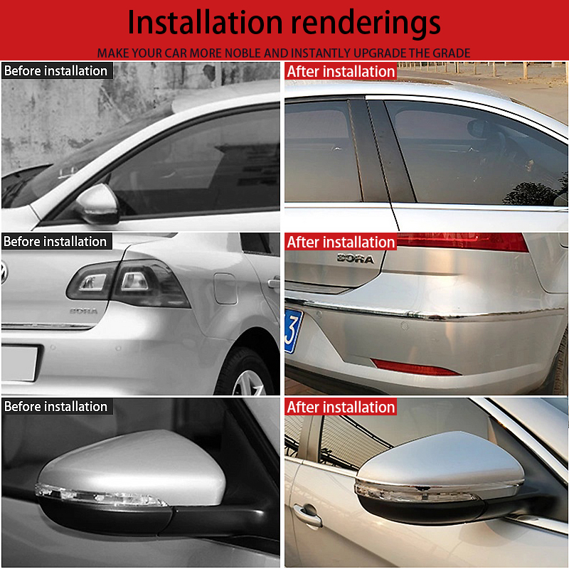 5Meter Exterior Car Chrome Body Strip Bumper Auto Door Protective ...