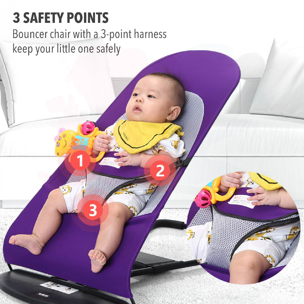 Foldable Baby Rocking Chair Soft Newborn Bounce Balance Chair Baby ...