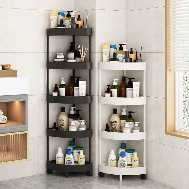 Multi-Layer Triangle Storage Rack Floor Ceiling Kitchen Bathroom Corner ...