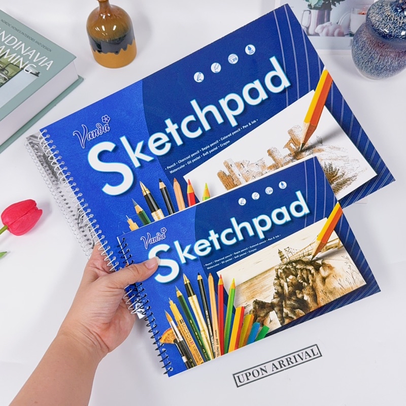 VANDA BIG & SMALL Spiral Sketch Pad 20sheets Drawing Pad Size 6" x 9 ...