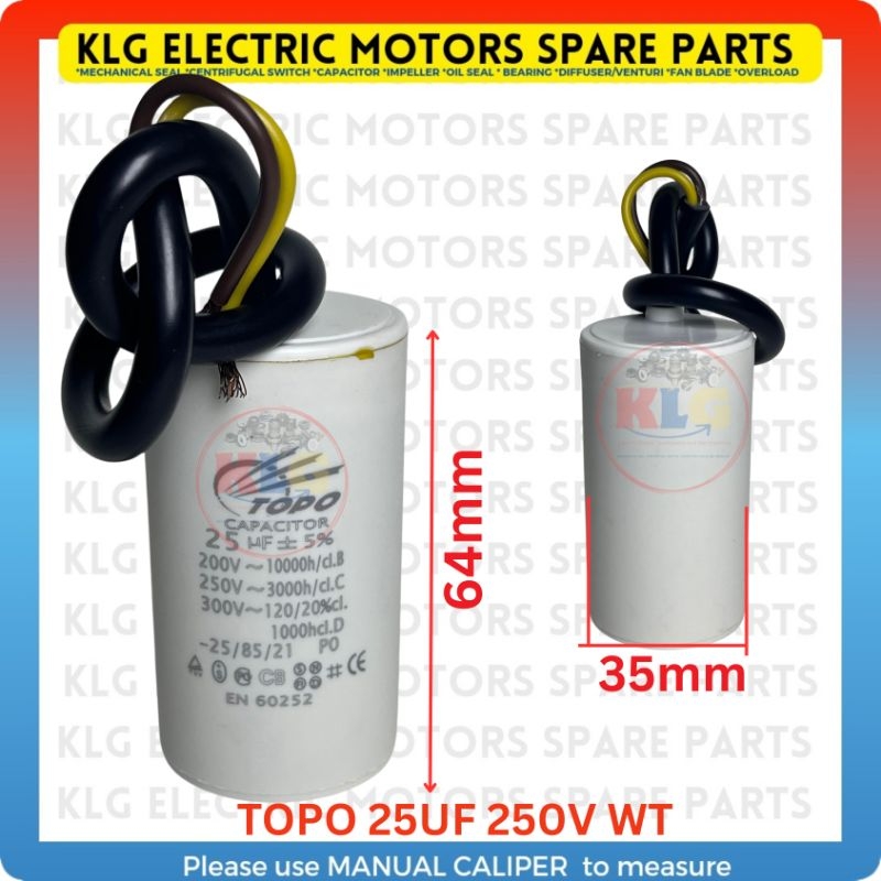 Topo Run cap 16uf 20uf 25uf 30uf 40uf 45uf 50uf 250v water pump parts ...