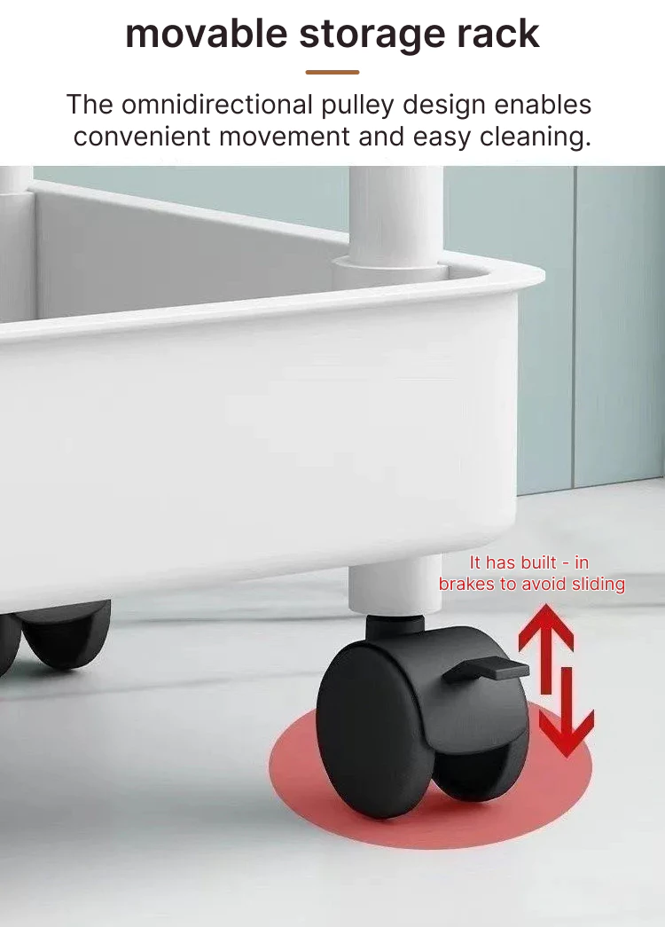 Trolley Cart Organizer 3/4/5 Tier Storage Organizer Moving Rack Trolley ...