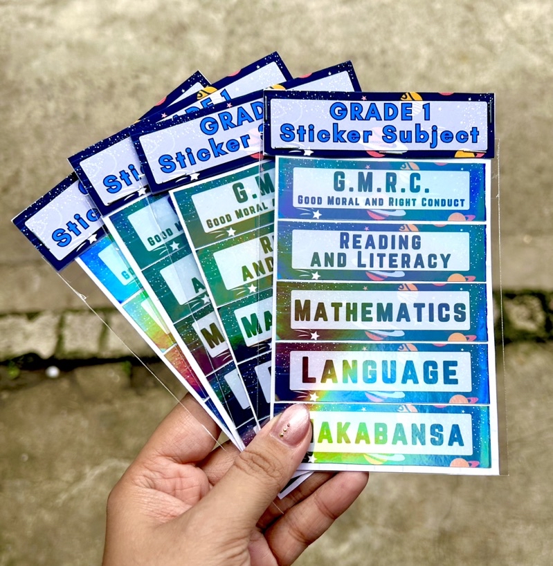 Subject Sticker for Grade 1 Splash Proof Sticker Subject Complete Set ...