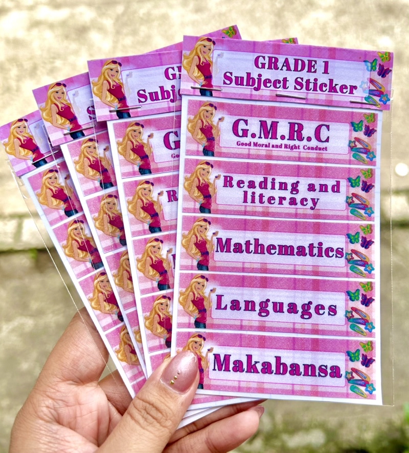 Subject Sticker for Grade 1 Splash Proof Sticker Subject Complete Set ...